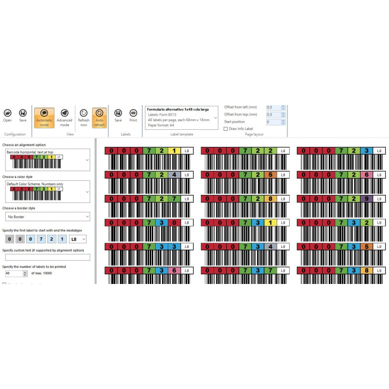TECNOSTORAGE - Etiquetas de código de barras para LTO - Hoja x 48 ...